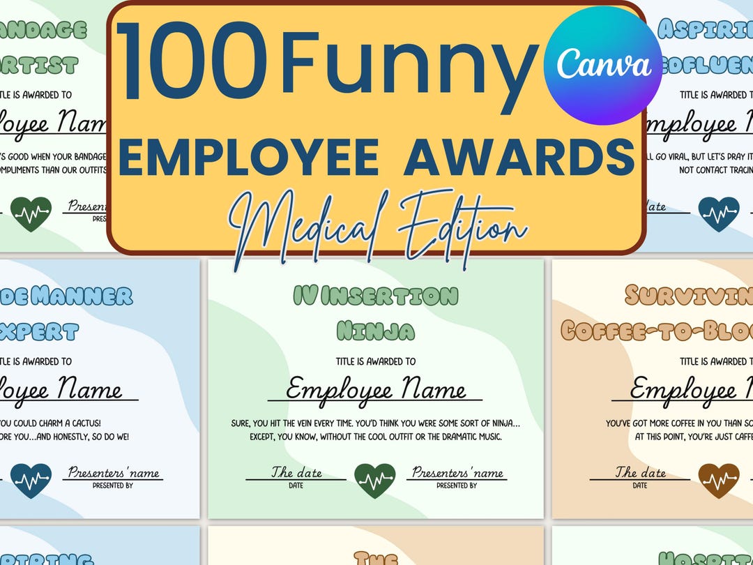 Funny Nurse Recognition Awards | Medical Nursing Superlatives | Humor ...