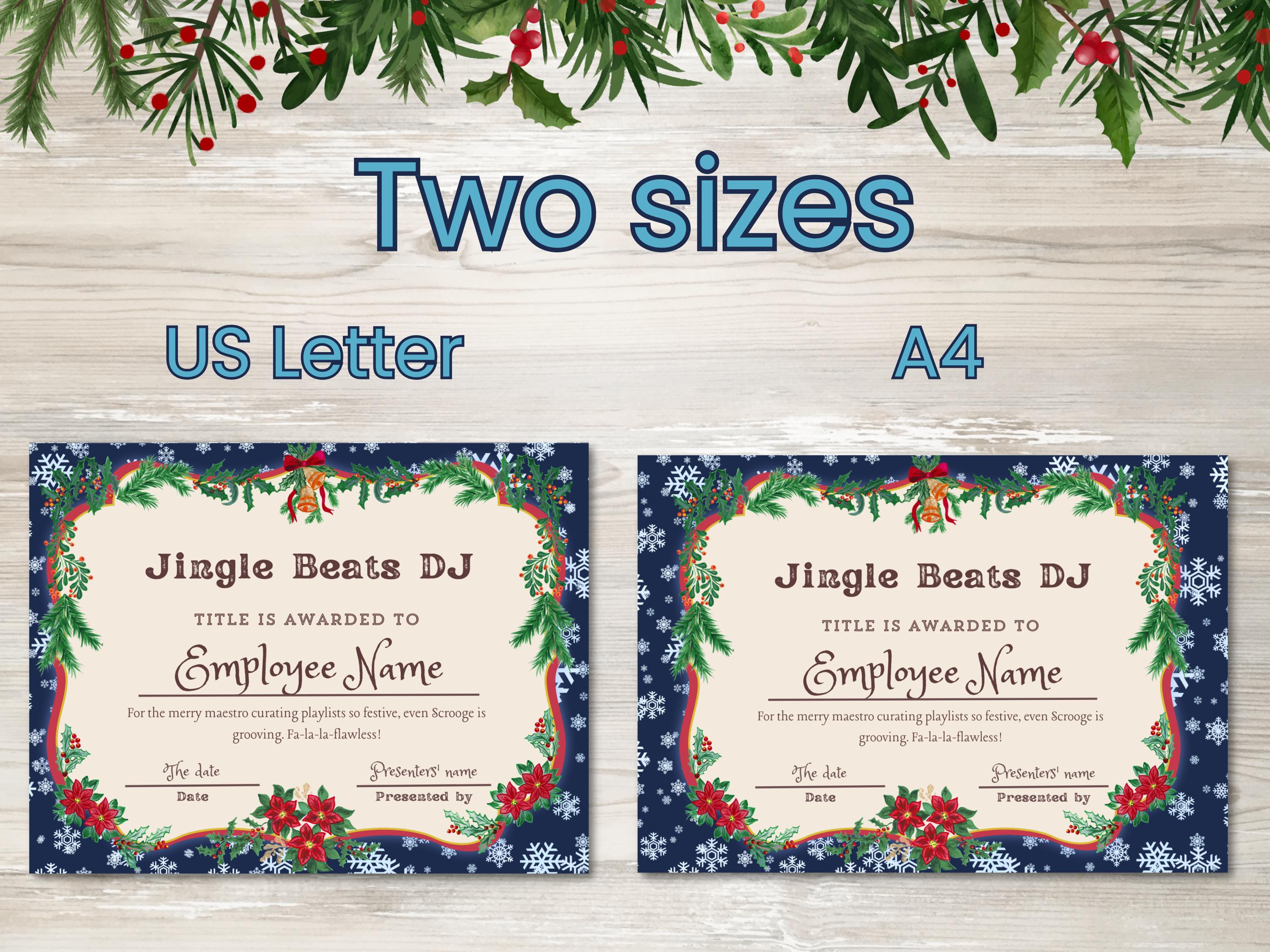 Christmas Employee Appreciation Certificate Workplace Recognition ...