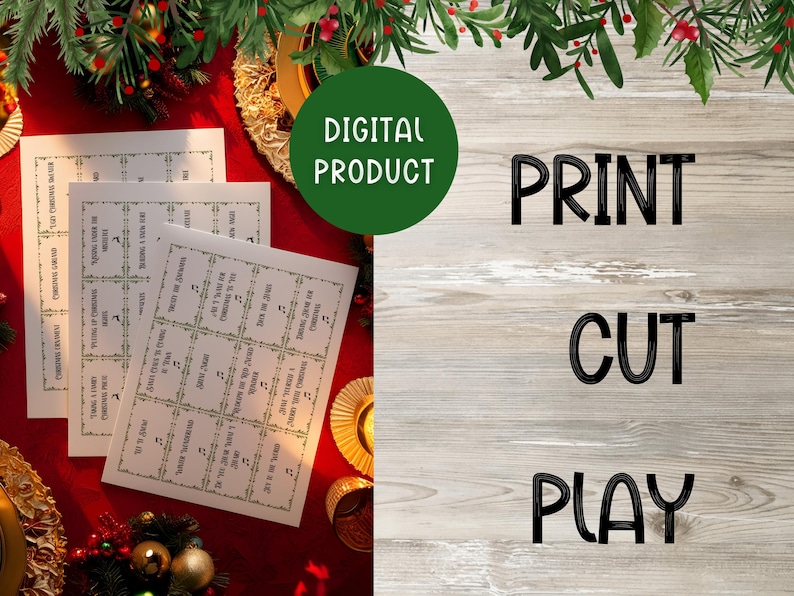 Christmas Charades Game Cards Printable Holiday Party Games Printable ...