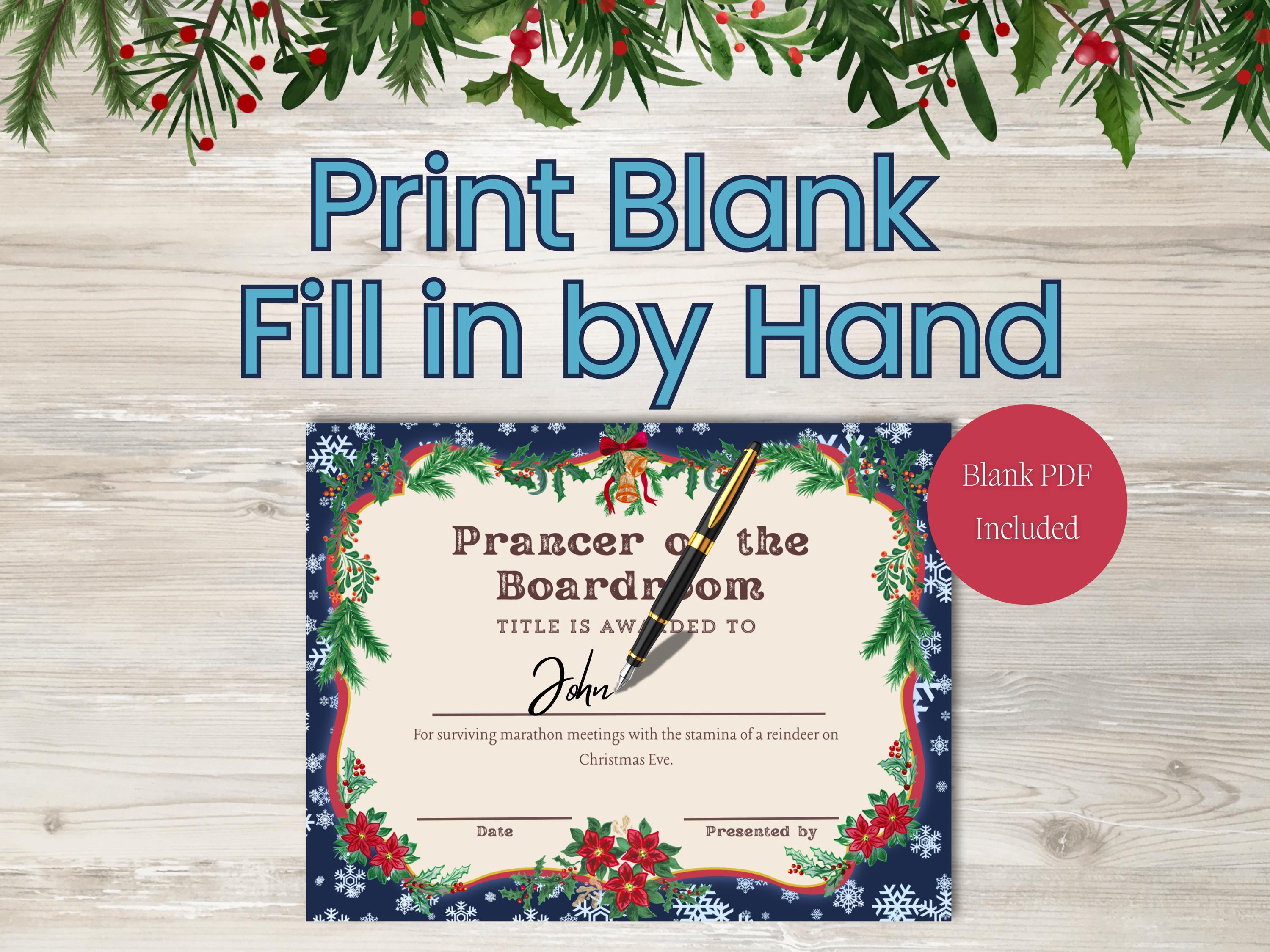 Christmas Employee Appreciation Certificate Workplace Recognition ...