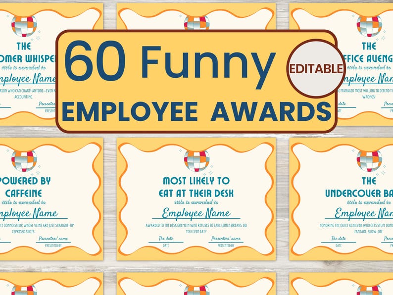 Employee Award Certificates Printable – Editable Templates for ...