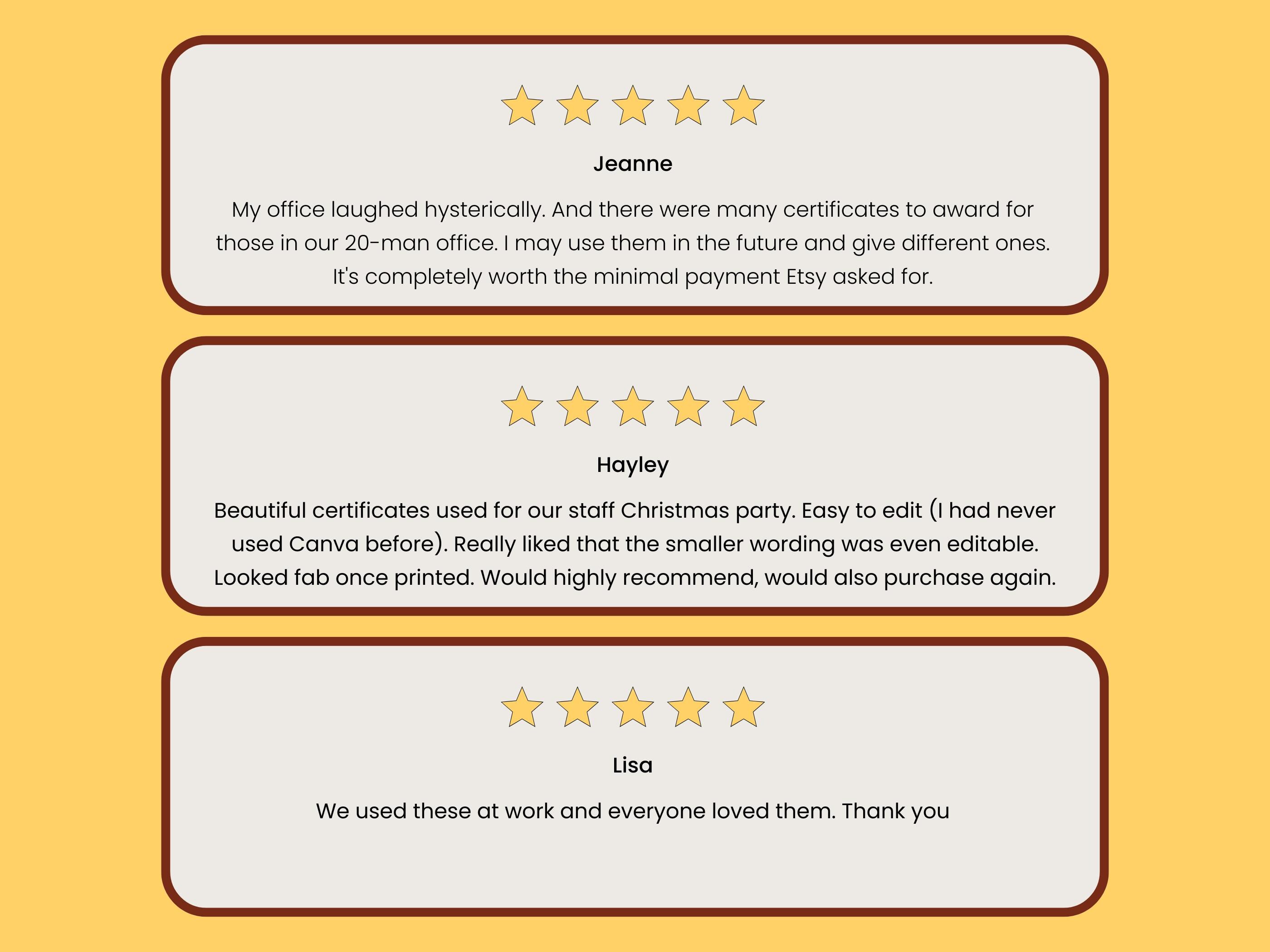 Employee Award Certificates Printable – Editable Templates for ...