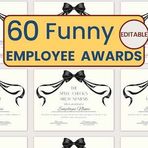 Funny Employee Award Certificates – Editable Templates for Workplace ...