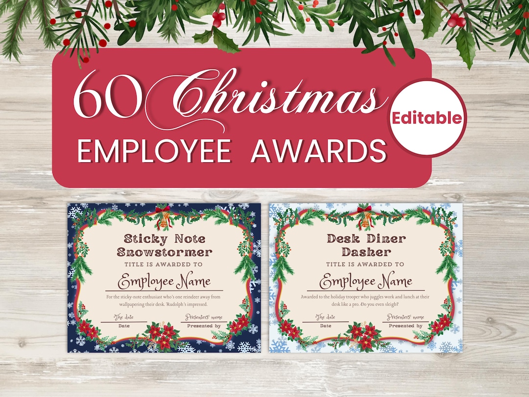 Christmas Employee Appreciation Certificate Workplace Recognition ...