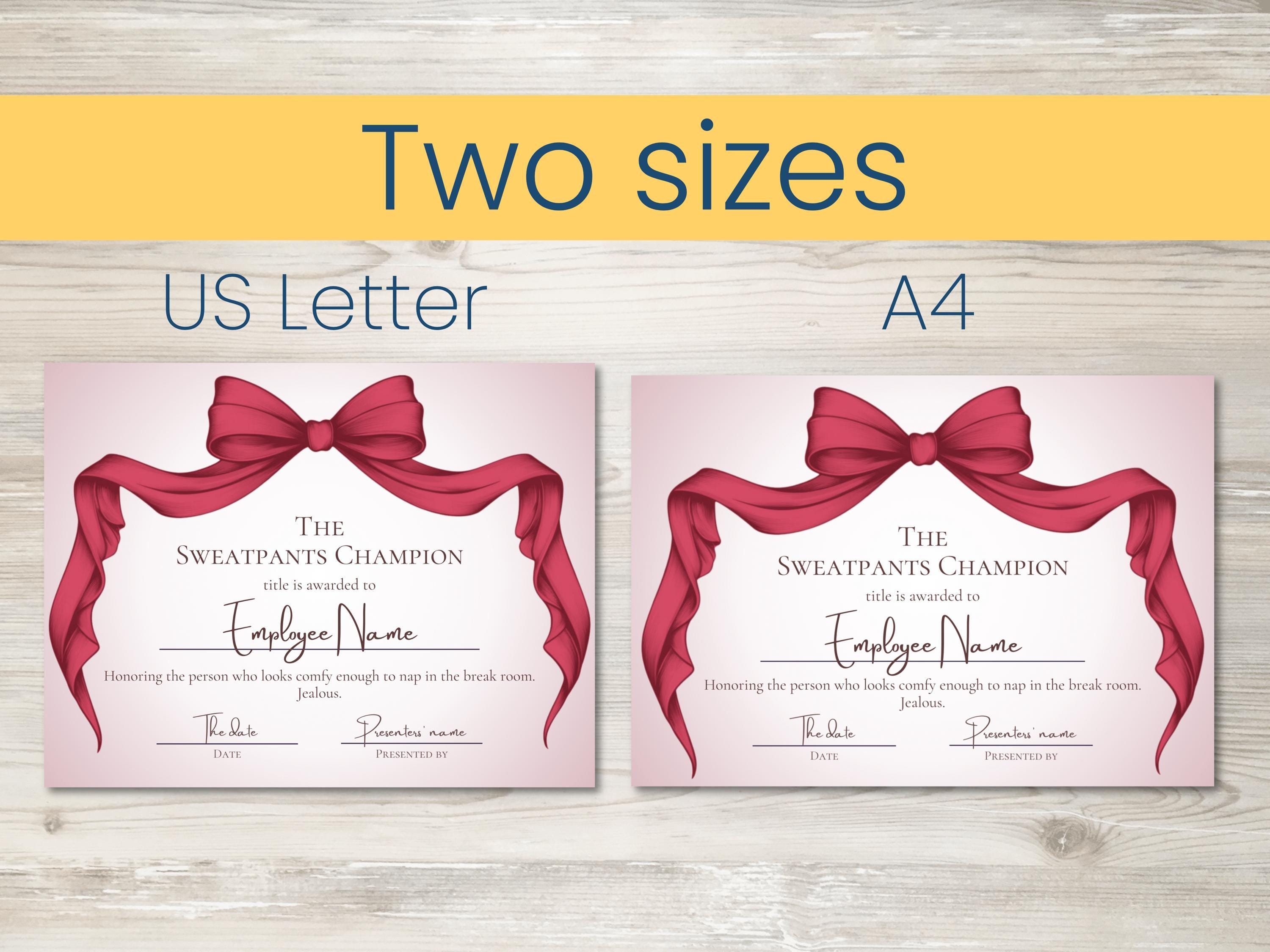 Employee Award Certificates Printable – Editable Templates for ...