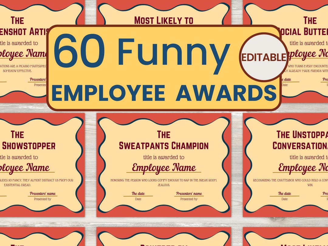 Employee Award Certificates Printable – Editable Templates for ...