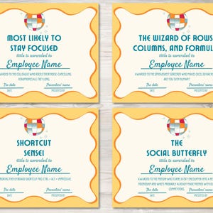Employee Award Certificates Printable – Editable Templates for ...