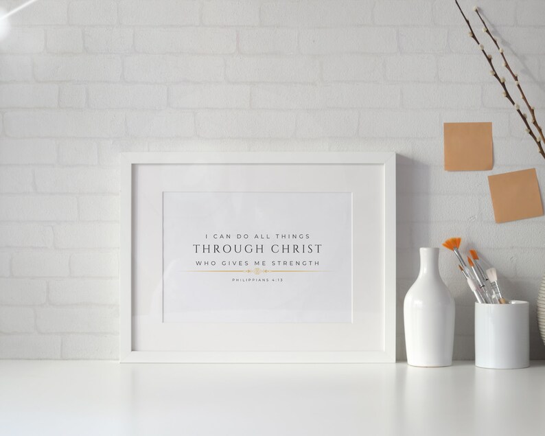 Philippians 4:13 Bible Verse Printable Wall Art - Etsy