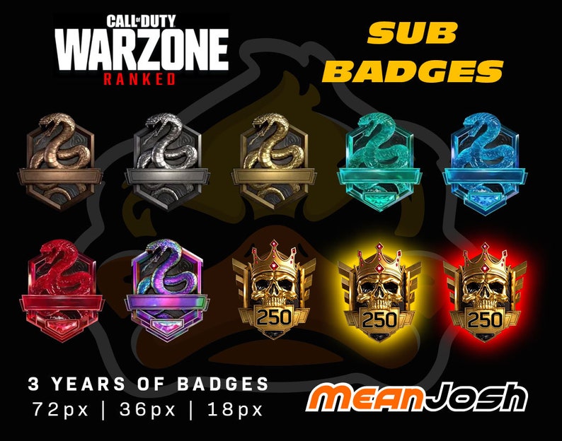 Call of Duty Warzone Ranked Sub Badges - Etsy Australia