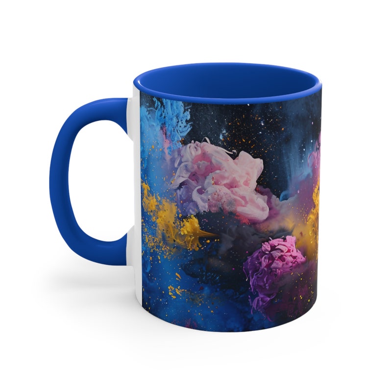 Cosmic Paint Explosion Space-themed Art Mug, Vibrant Design Coffee Cup ...