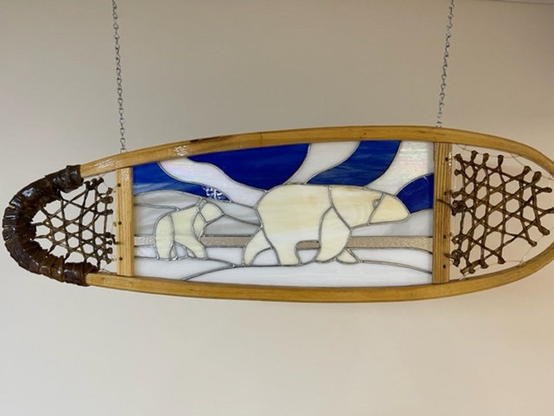 Stained Glass Polar Bear and Cub Snowshoe - Etsy