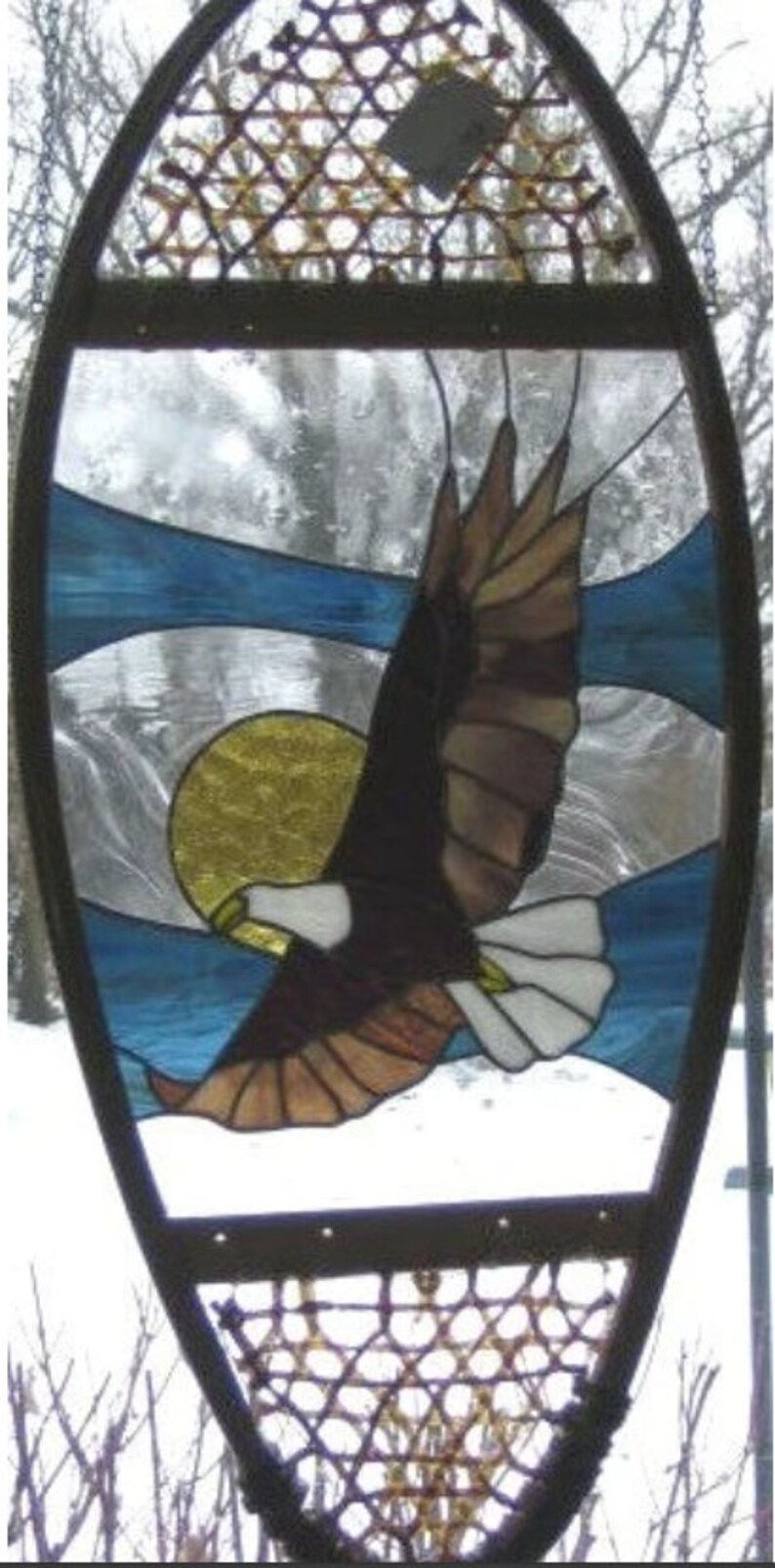 Stained Glass Eagle in Flight Snowshoe - Etsy