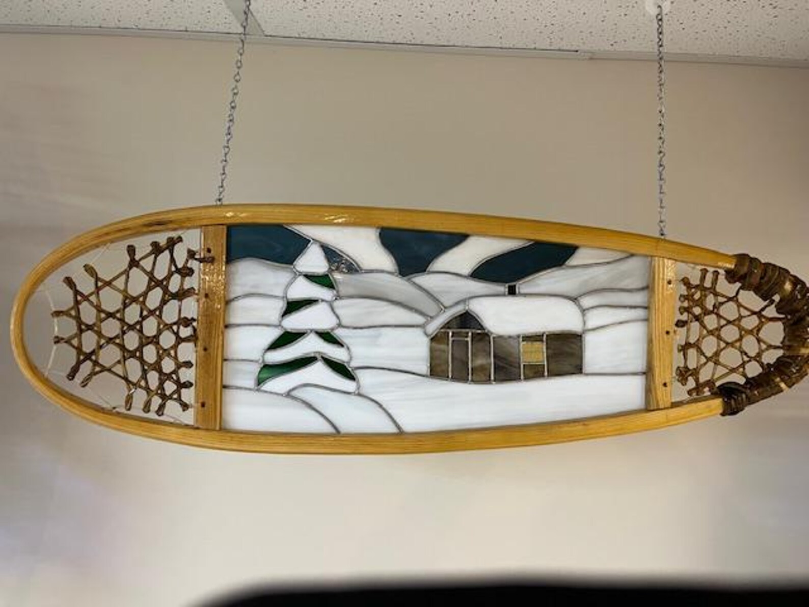 Stained Glass Cabin in the Woods Snowshoe - Etsy
