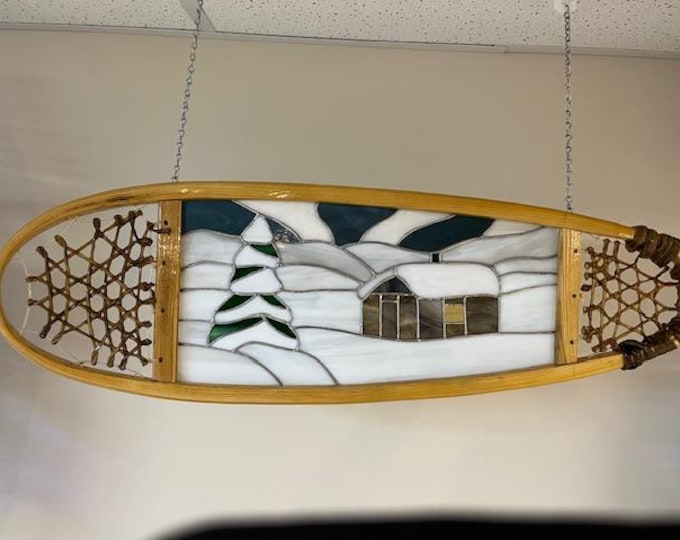 Stained Glass Cabin in the Woods Snowshoe - Etsy