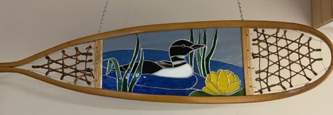 Stained Glass Loon and Lily Pad Snowshoe - Etsy