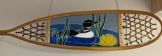 Stained Glass Loon and Lily Pad Snowshoe - Etsy