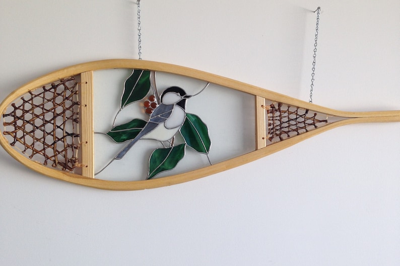 Stained Glass Chickadee Snowshoe - Etsy