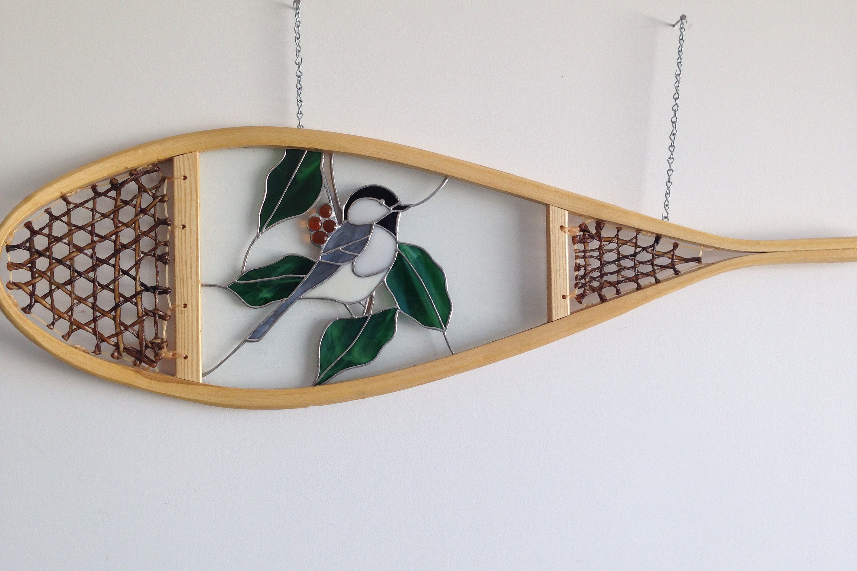 Stained Glass Chickadee Snowshoe - Etsy