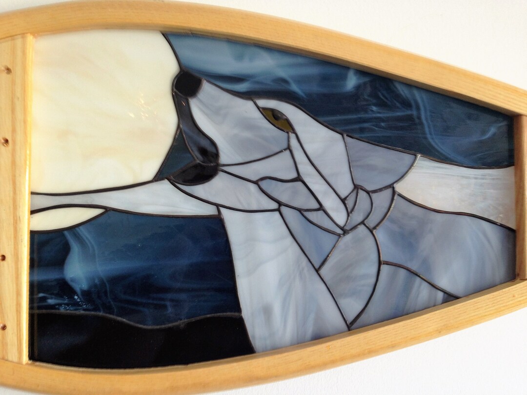 Stained Glass Howling Wolf Snowshoe - Etsy