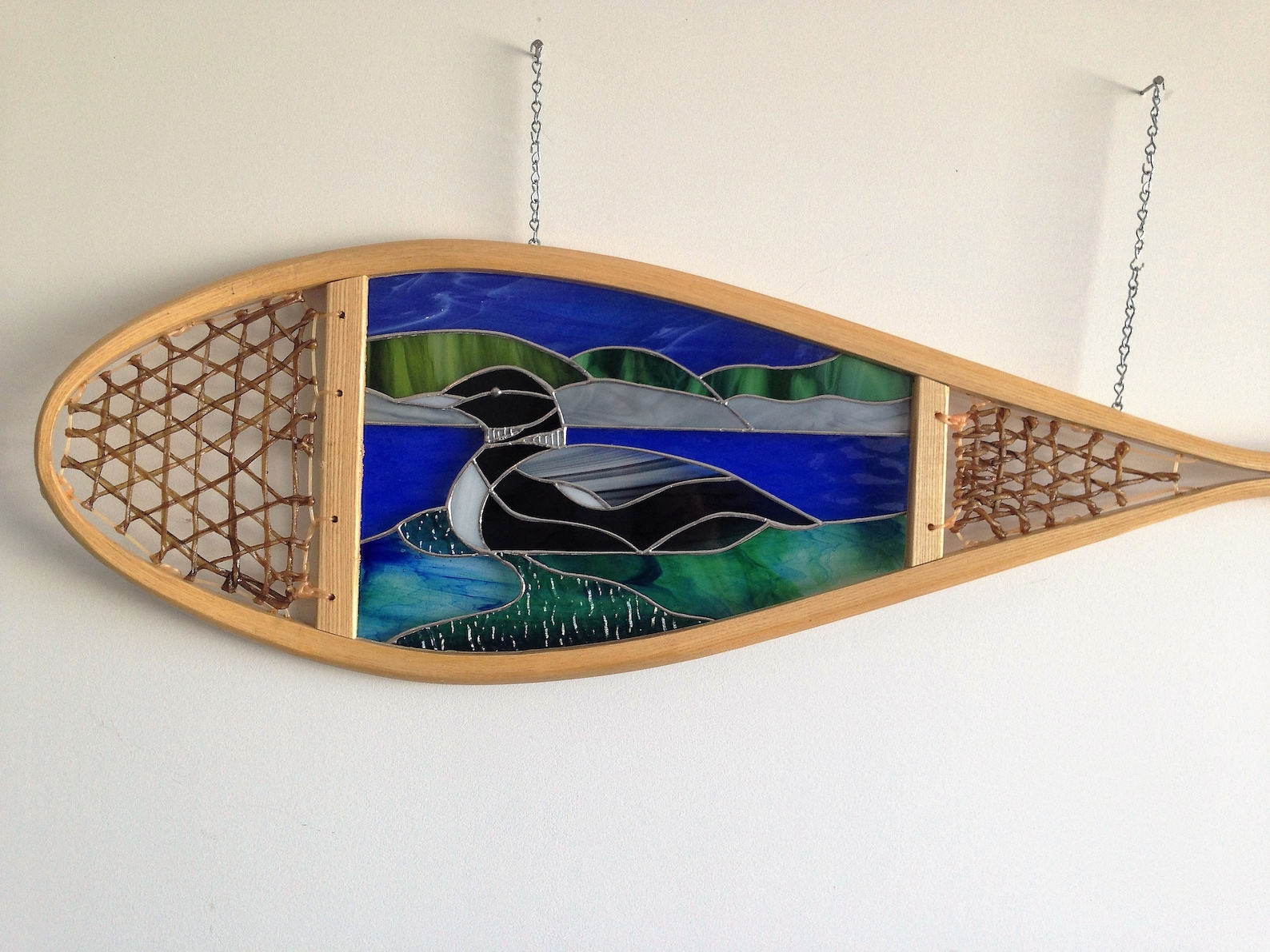 Stained Glass Loon on Water Snowshoe - Etsy
