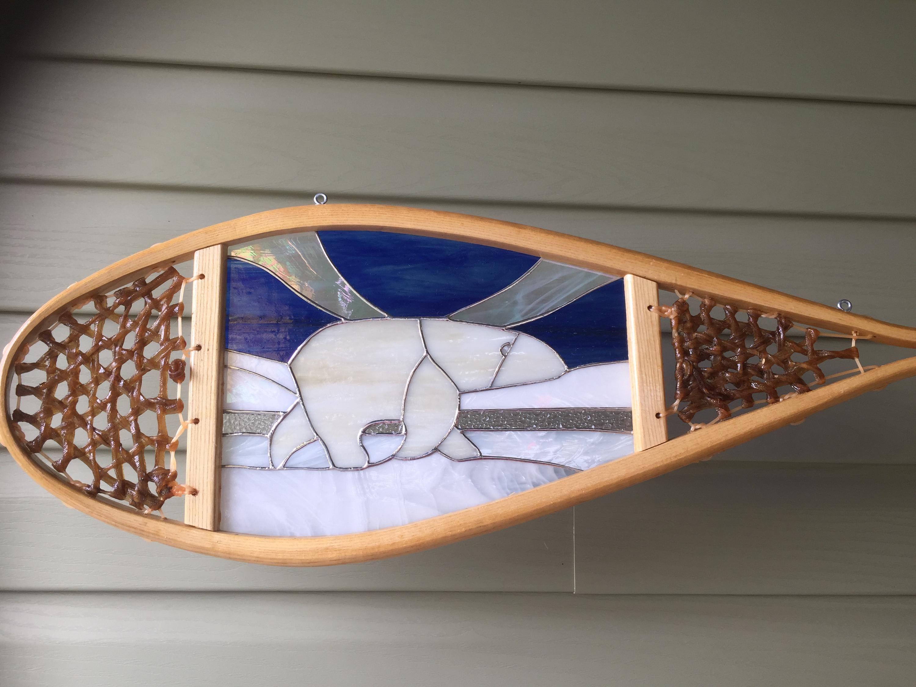 Polar Bear Stained Glass Snowshoe - Etsy