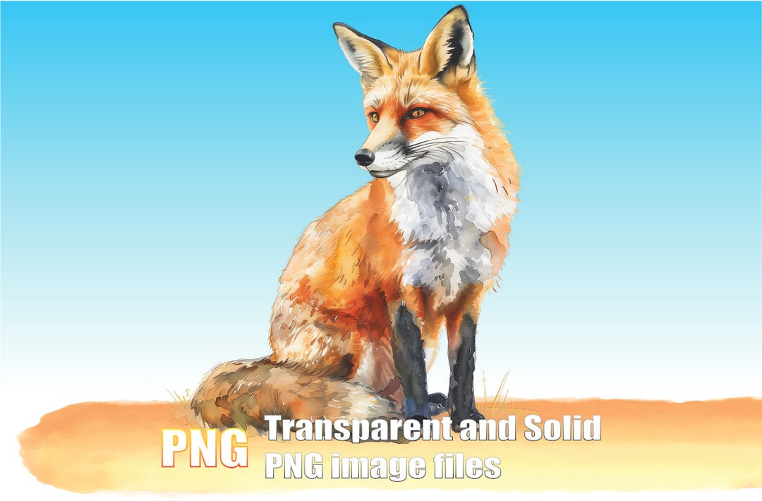 Fox Watercolor Stock Art Asset PNG Red Fox Art for Personal or ...