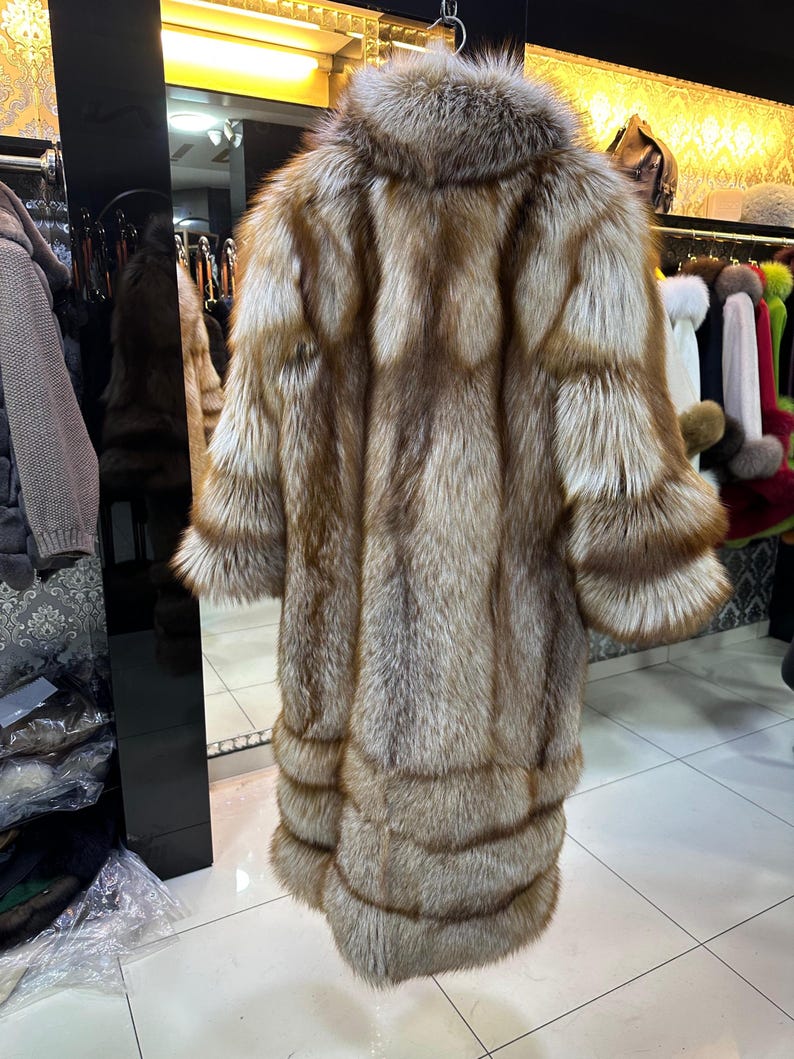 Gold Argente Fur Coat – Luxury Long Women’s Fur Jacket, Elegant Winter ...