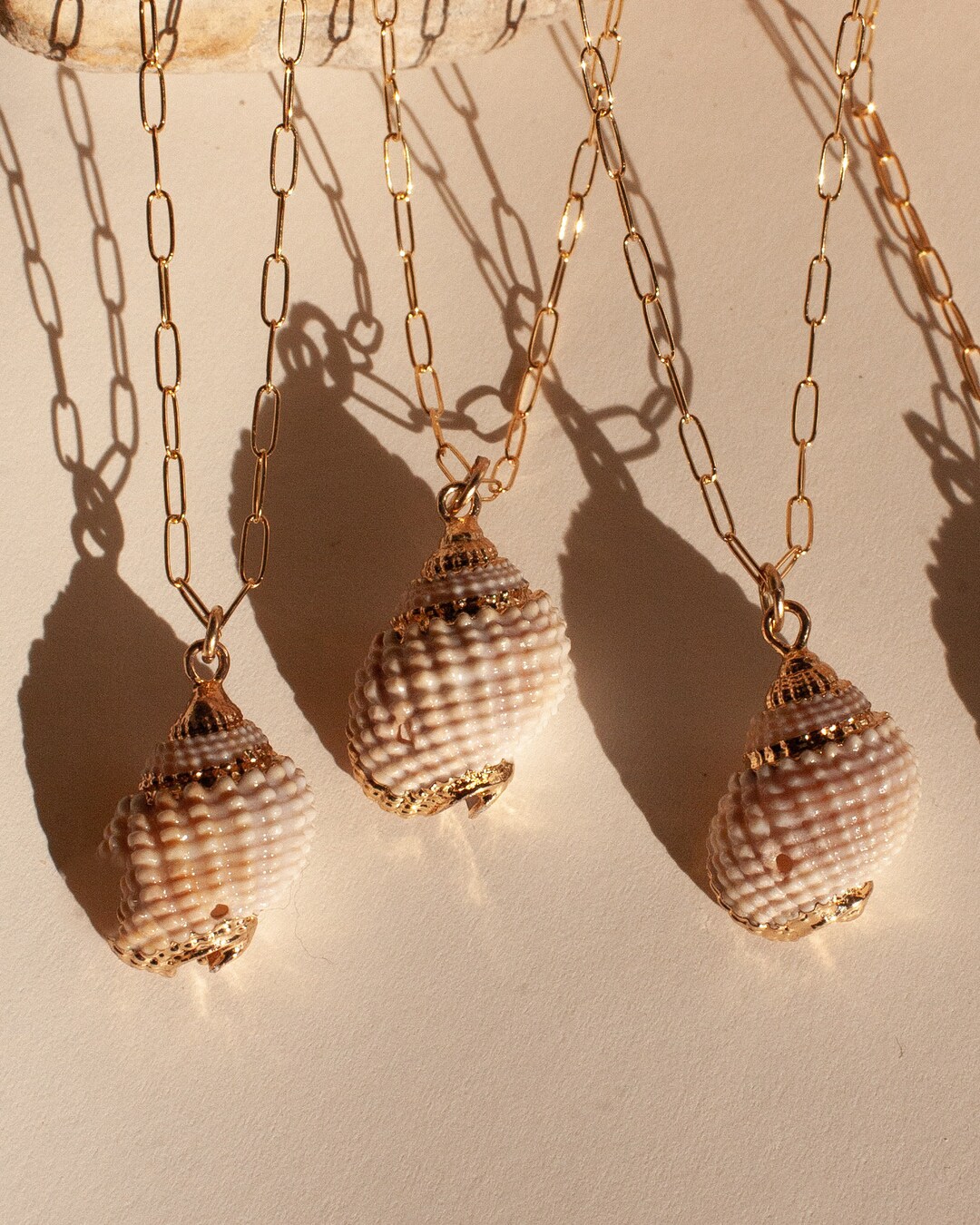 Real Shell Necklace, Gold Shell Charm Necklace, Gold Seashell Necklace ...