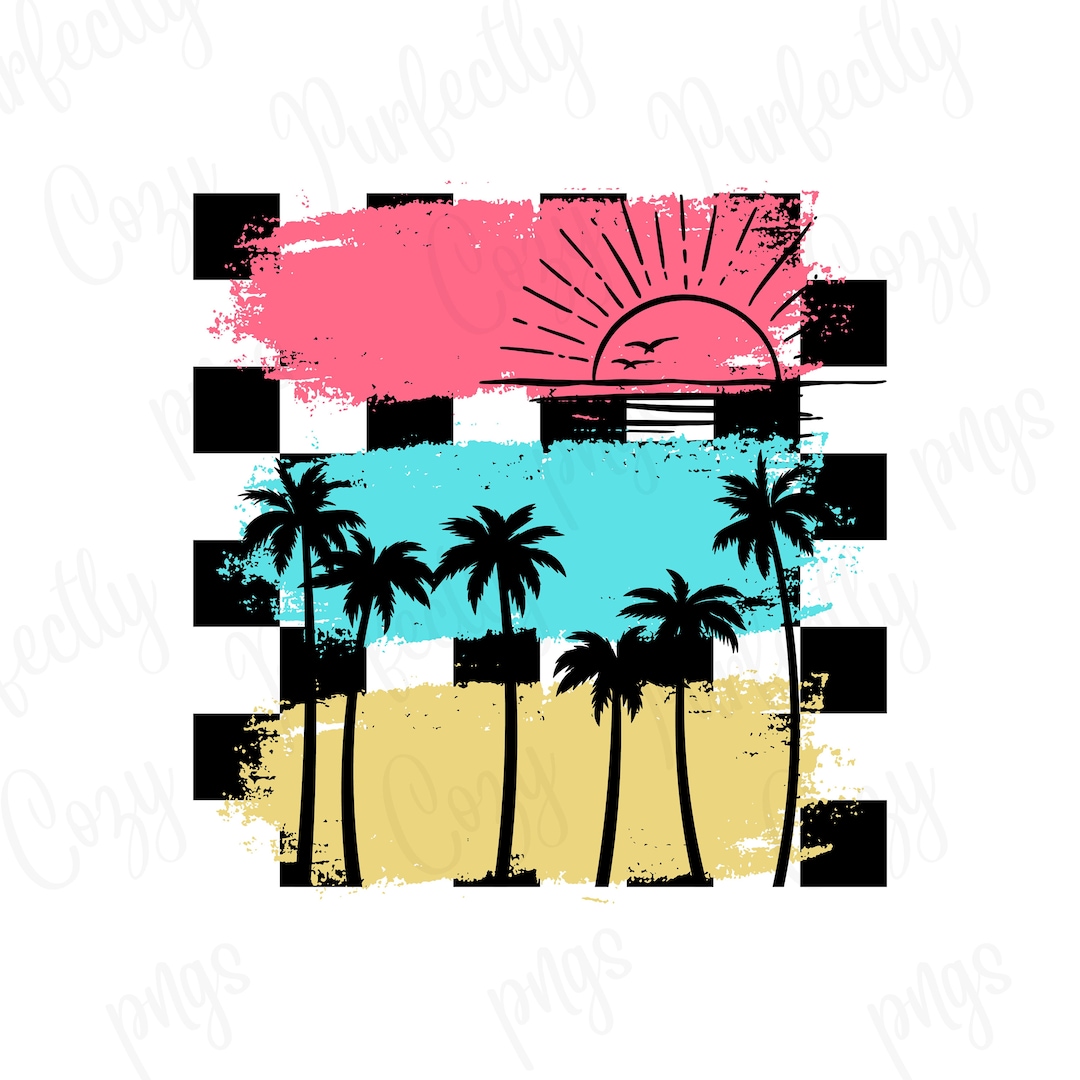 Retro Sunset Png, Png Designs, Sublimation, Beach Png, Sunset Png, Palm ...