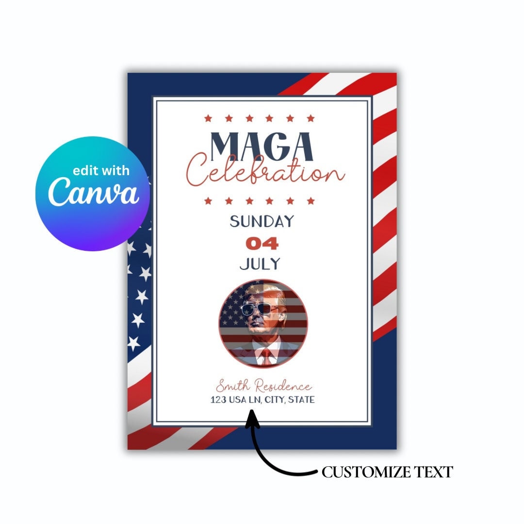 Independence Day, Invite, Celebration, Maga, Trump, Maga Party, Maga ...