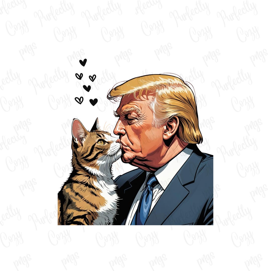 Trump Kissing a Cat, Trump Png, Trump Design, Png Design, Cats for ...