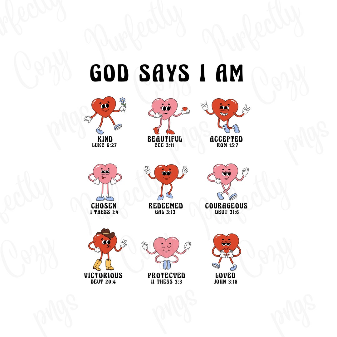 God Say I Am Png, Christian Png, Valentine’s Day Png, Hearts Png, Png ...