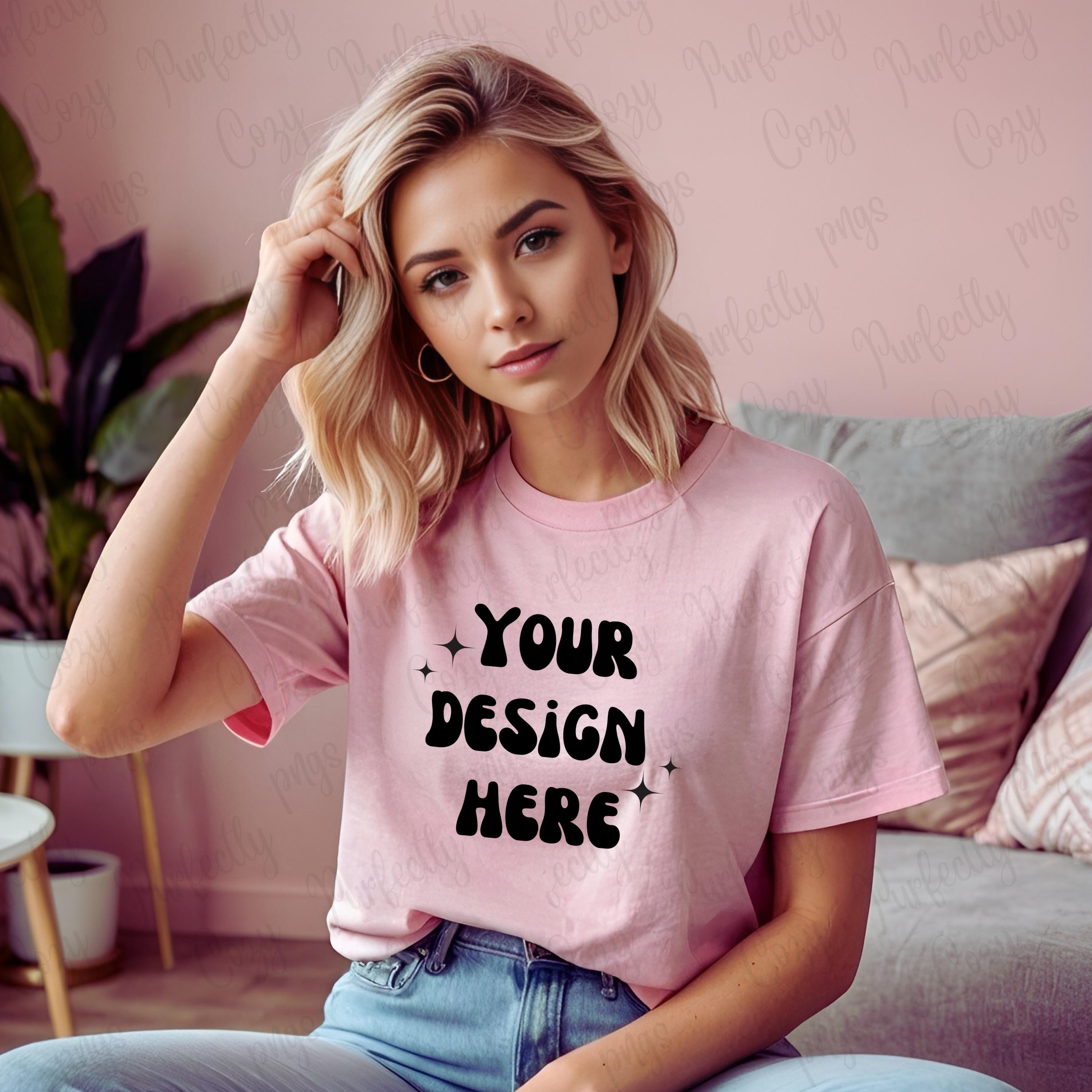 Bella Canvas Mockup, Pink Mockup, Mockup Shirt, Pink Mockup Shirt, Pink ...