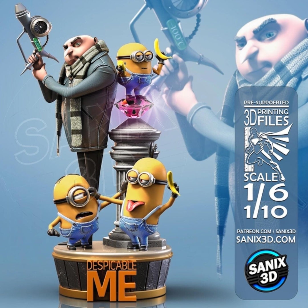 Despicable Me - Gru and Minions - 3D printed resin figure kit for ...