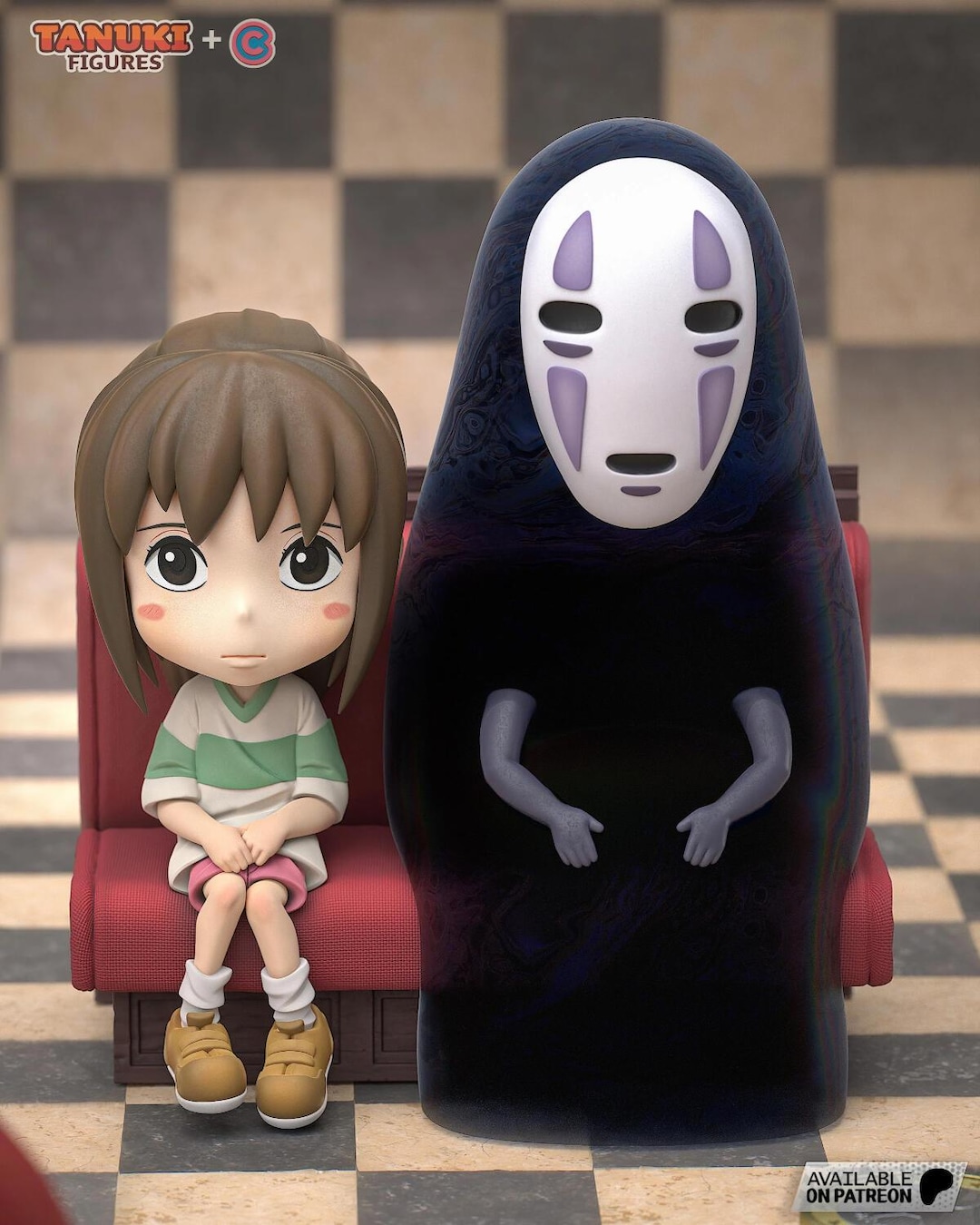 Chihiro and Kaonashi Chibi - 14cm - Studio Ghibli - 3D Printed Resin ...
