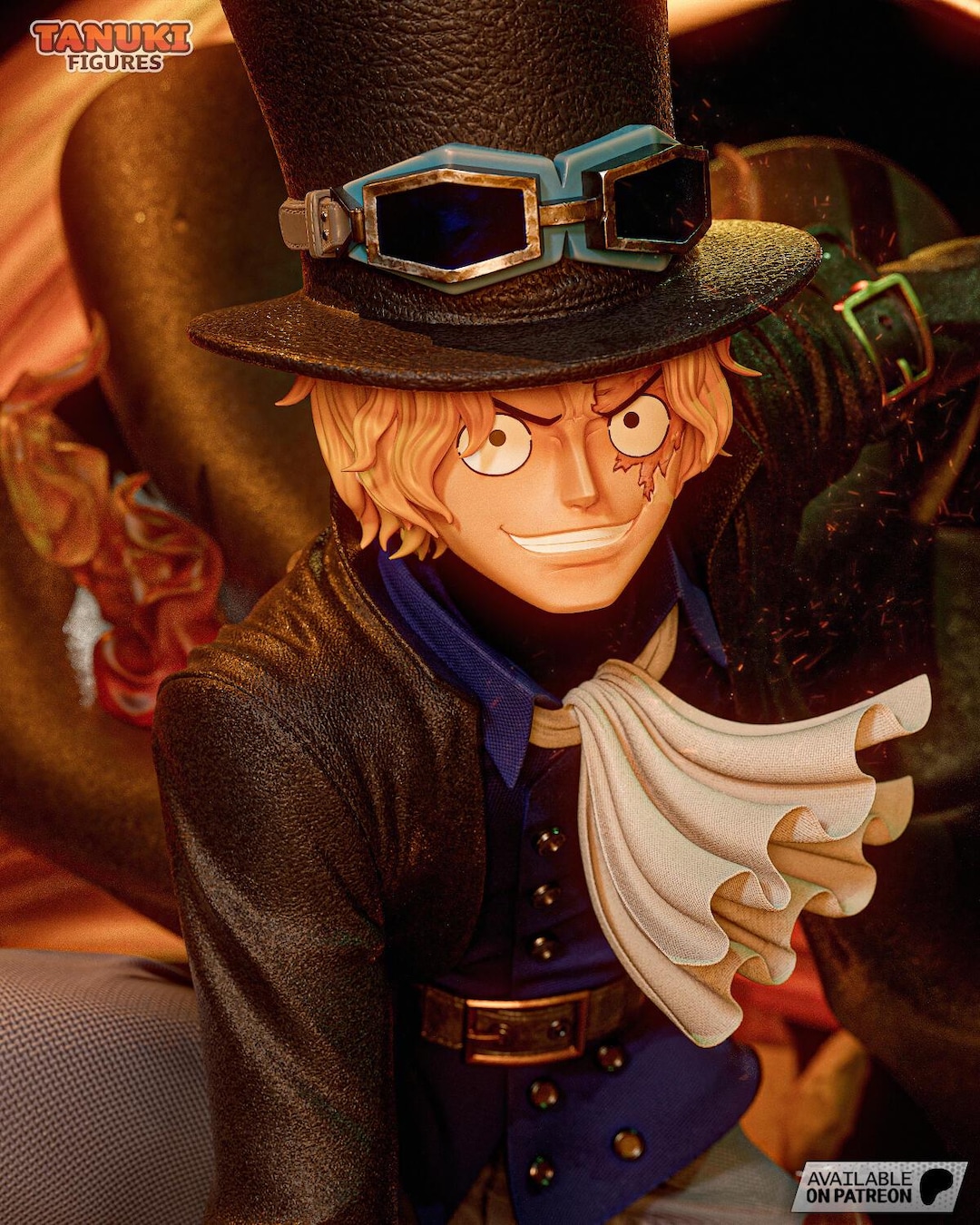 Sabo, the Flame Emperor From One Piece - 3D Printed Resin Figure Kit ...