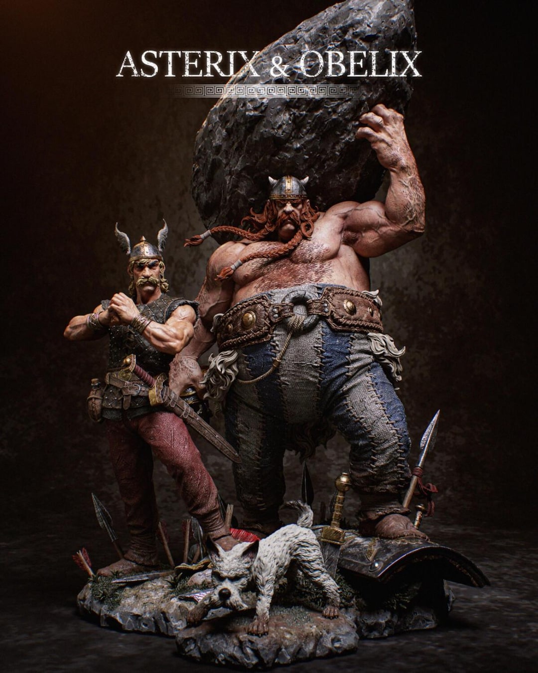 Miniatures of Asterix, Obelix and Dogmatix - Hyper-realistic 3D Printed ...