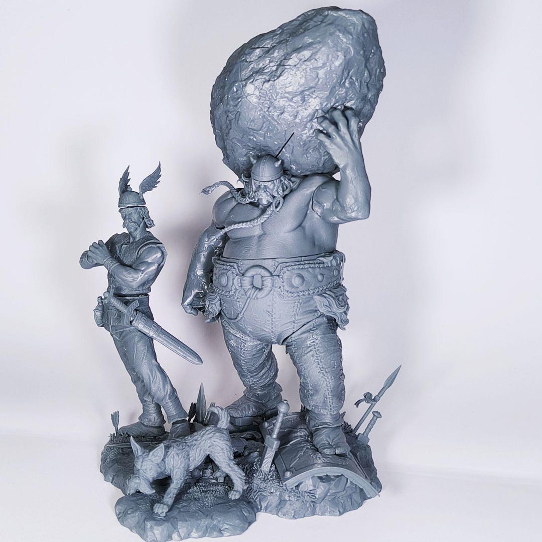 New Version - Hyper-realistic Asterix, Obelix and Dogmatix Diorama - 3D ...