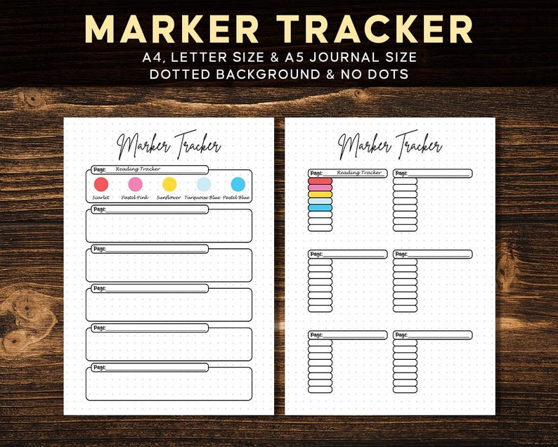 Printable Marker Tracker – Track Your Markers and Color Swatches | A4 ...