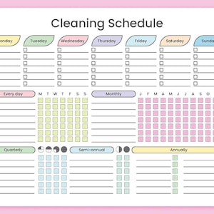 Editable Cleaning Planner – Printable Cleaning Checklist | Cleaning ...