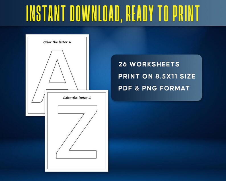 Letters of the Week A to Z Printables – 26 Worksheets | 8.5x11 PDF and ...