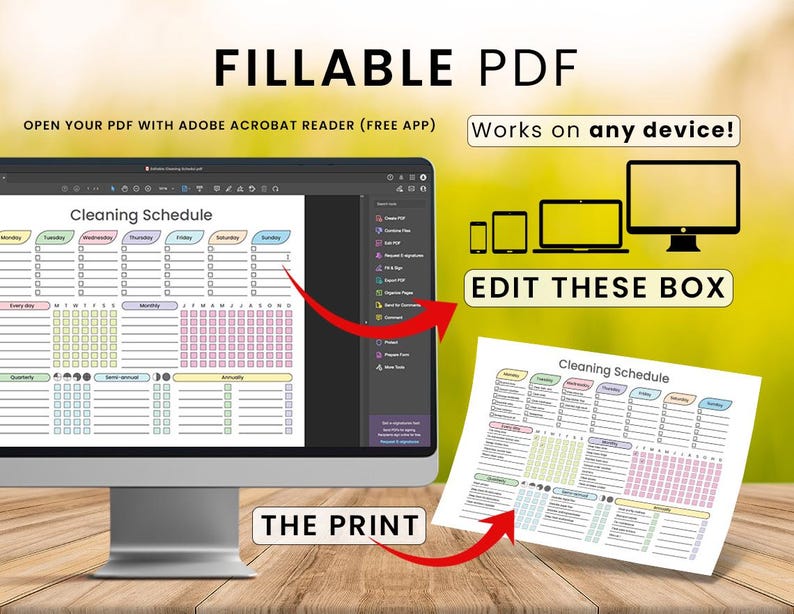 Editable Cleaning Planner – Printable Cleaning Checklist | Cleaning ...