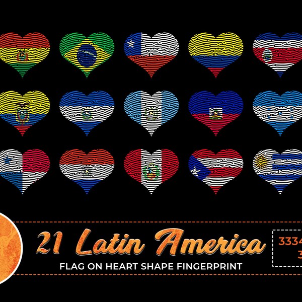 Latin America Flag Heart - Etsy
