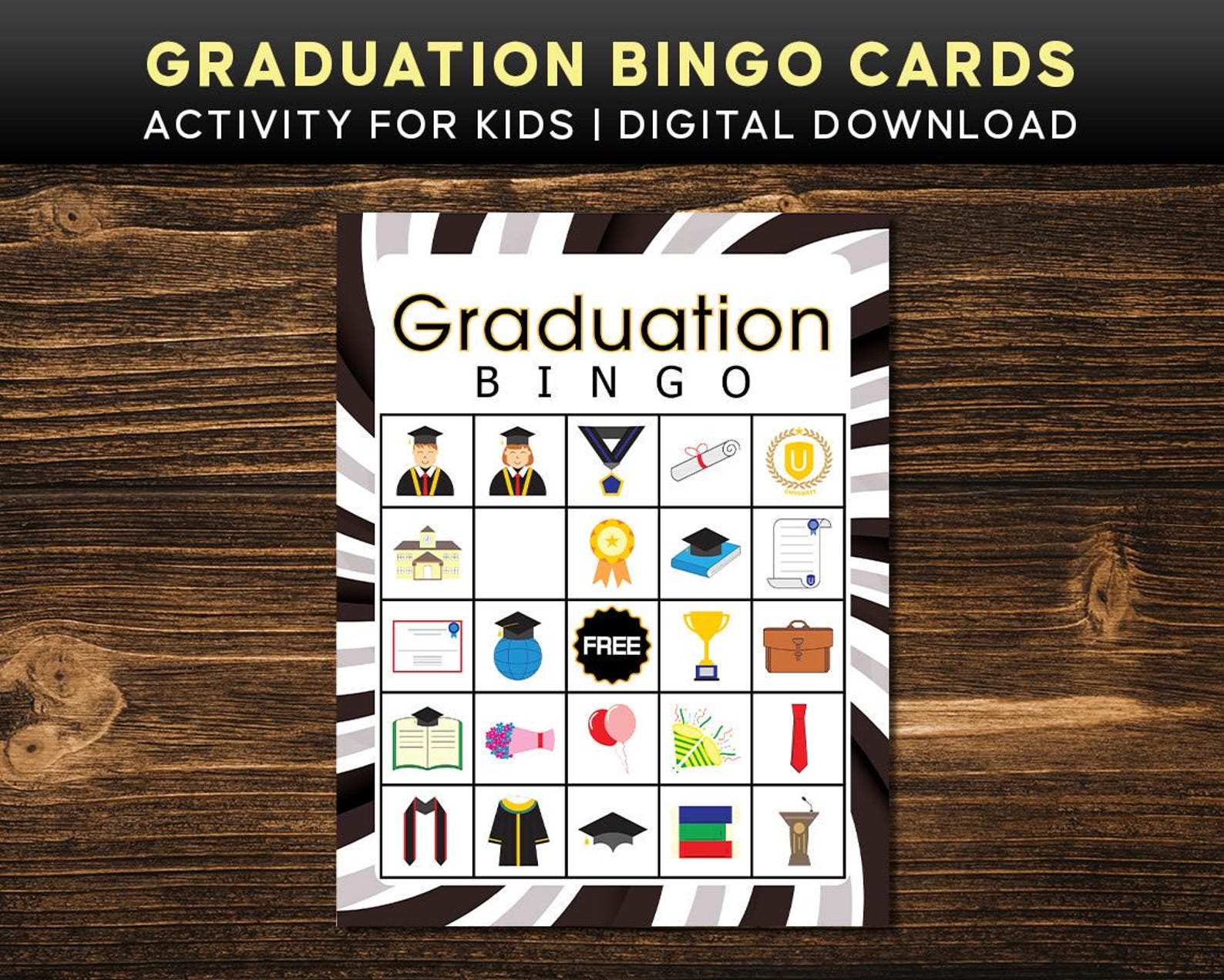 Graduation Bingo Game Printable - 30 Graduation Bingo Cards + Bonus ...