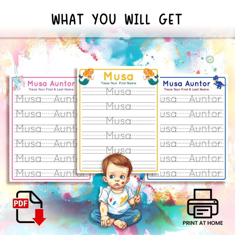 Custom Name Tracing Sheet - Personalized Handwriting Practice Printable ...