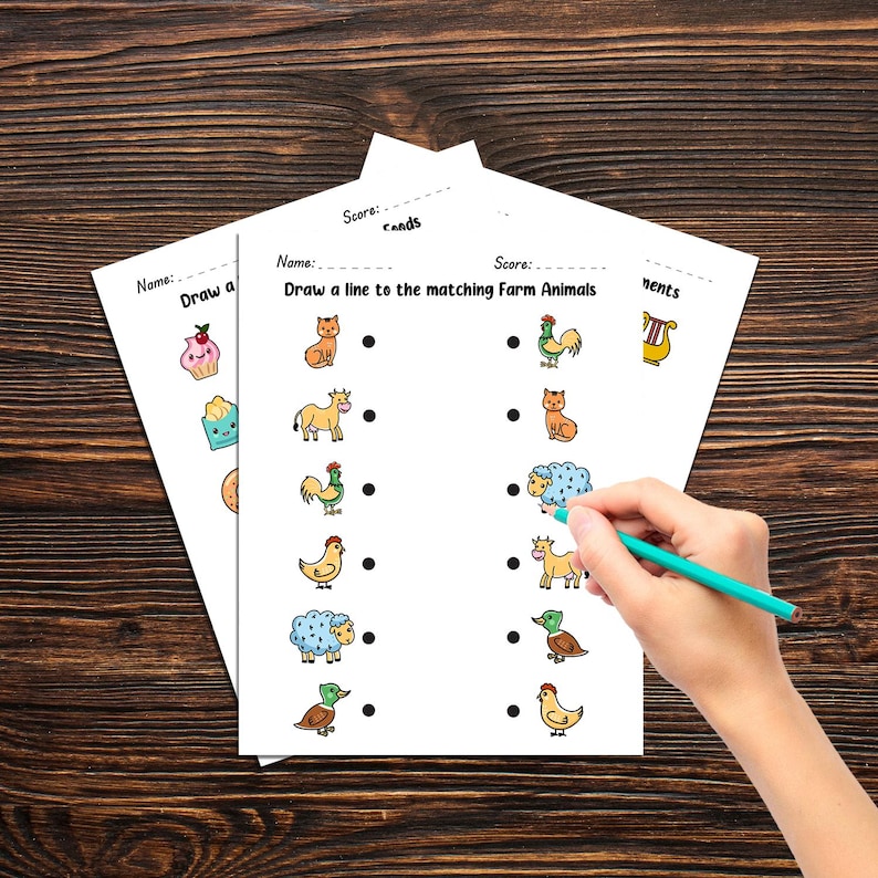 20 Printable Matching Worksheets | Match the Picture | Educational ...