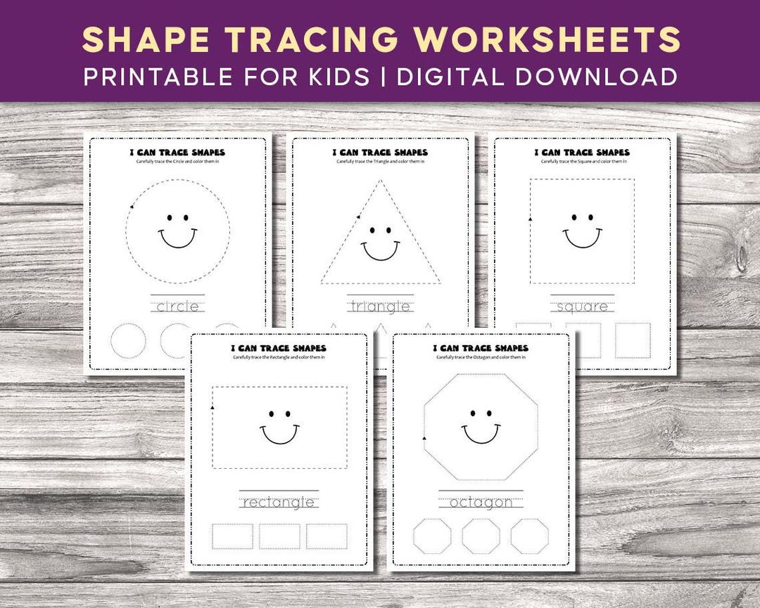 Shapes Tracing Worksheets - 20 Printable Basic Shapes & Complete the ...
