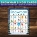 Snowman Bingo Game Printable - 30 Snowman Bingo Cards With Bonus ...