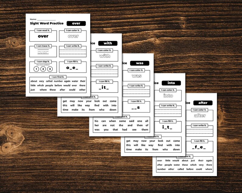 Fry First Hundred Sight Word Work – 100 Sight Words Worksheets | 8.5x11 ...