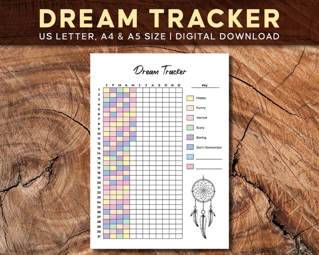 Dream Tracker | Printable Dream Journal & Sleep Log | PDF Download - Etsy
